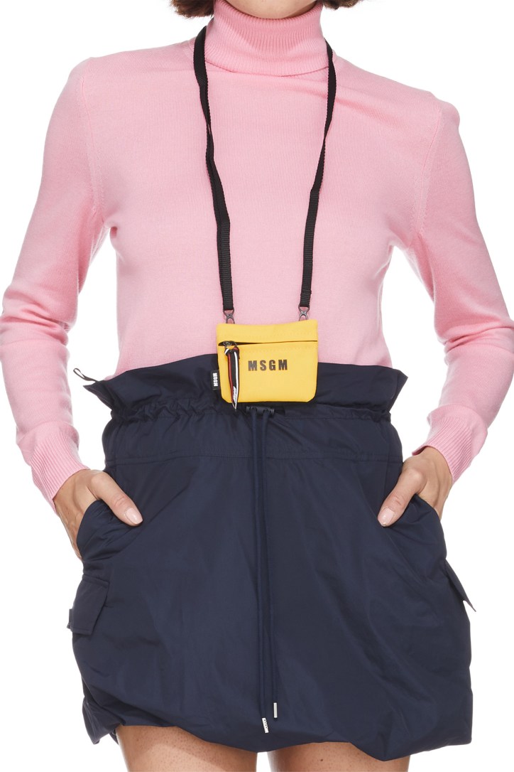 MSGM: Mini Micro Logo Messenger Bag - Yellow | influenceu