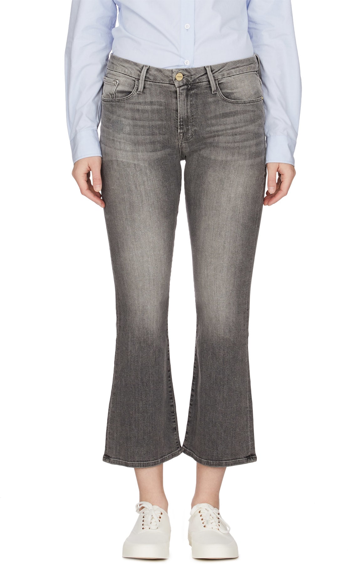 Frame: Grey Le Crop Mini Boot Jeans | influenceu